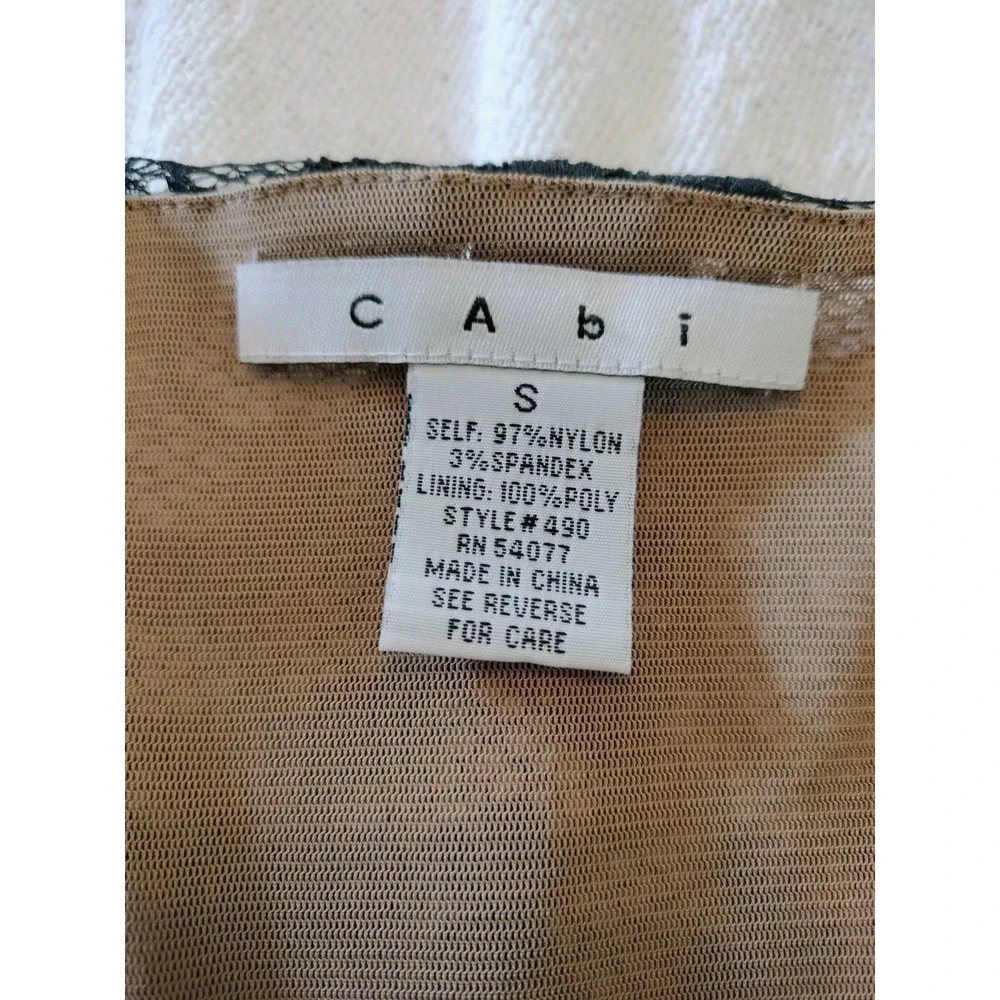 CAbi | Tops | Cabi Black Lace Vneck Top Nude Lining Sheer Floral ...